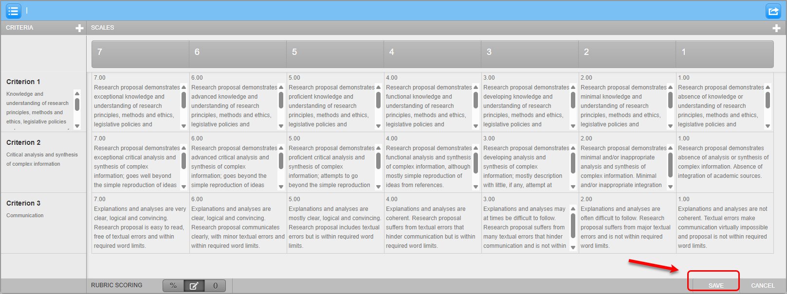 Create Turnitin rubrics - SOE - eLearning - University of Queensland